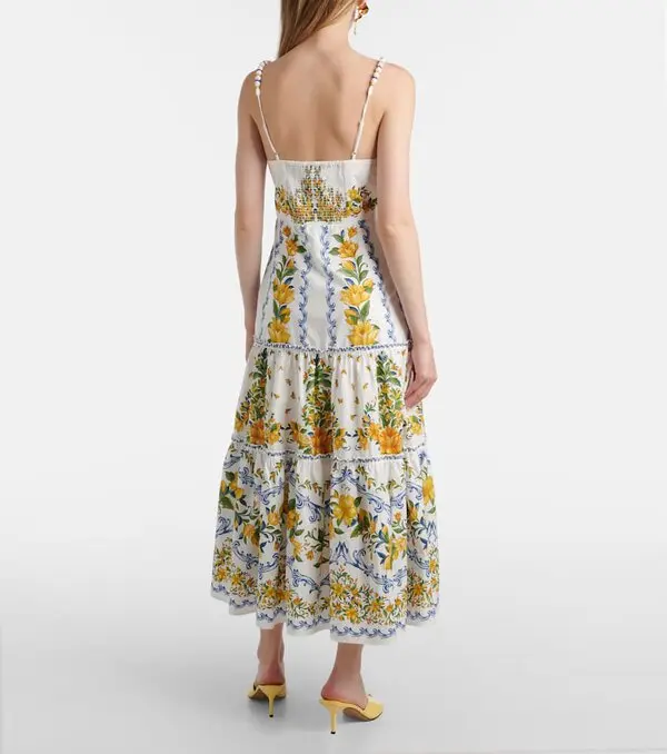 Farm Rio Printed Cotton Midi Dress