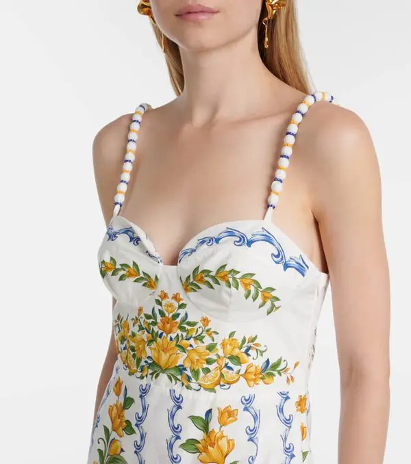 Farm Rio Printed Cotton Midi Dress