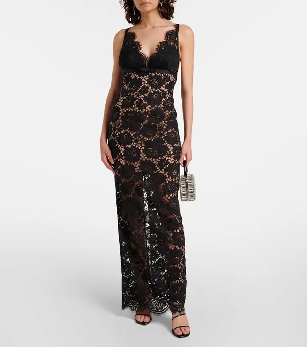 SELF-PORTRAIT Floral Lace Maxi Dress