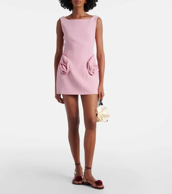 Magda Butrym Floral-applique Wool-blend Minidress