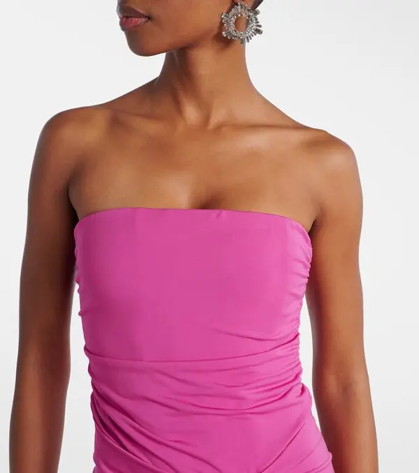 Simkhai Emma Gathered Jersey Bustier Dress