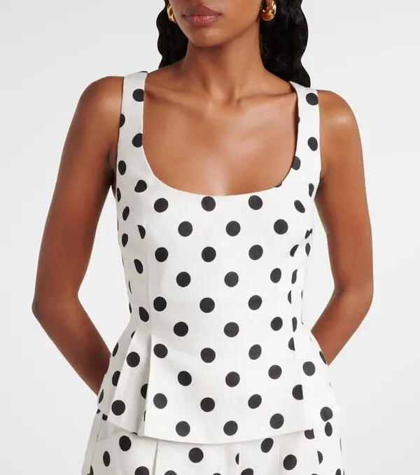 Posse Rosalie Polka-dot Linen Top - Multicoloured