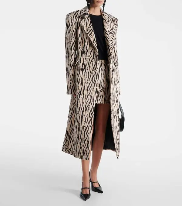 ROTATE BY BIRGER CHRISTENSEN Zebra-print Cotton-blend Miniskirt