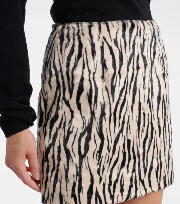 ROTATE BY BIRGER CHRISTENSEN Zebra-print Cotton-blend Miniskirt