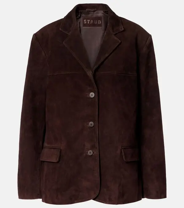 Staud Corrine Suede Jacket - Brown