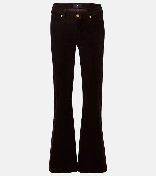 7 For All Mankind Twisted Dojo Tailorless Corduroy Flared Pants - Brown