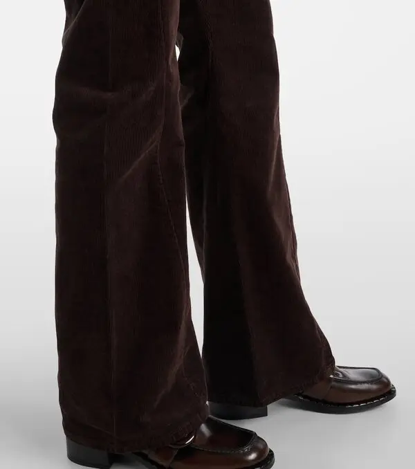 7 For All Mankind Twisted Dojo Tailorless Corduroy Flared Pants - Brown