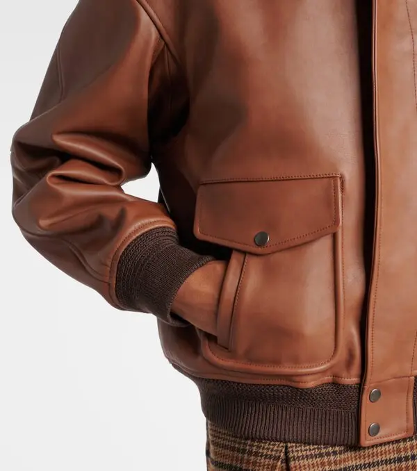 Saint Laurent Shearling-trimmed Leather Bomber Jacket