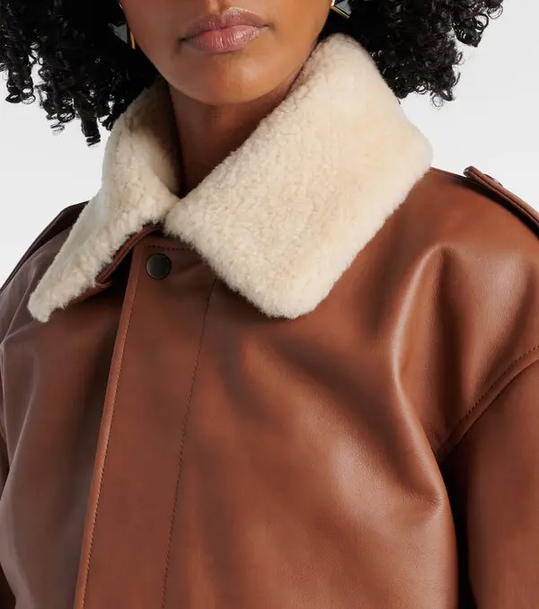 Saint Laurent Shearling-trimmed Leather Bomber Jacket