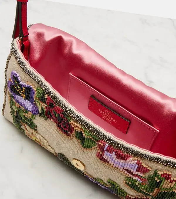 Valentino Garavani Devain Small Beaded Shoulder Bag