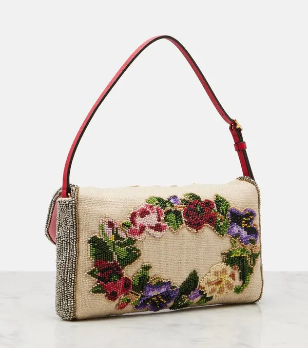 Valentino Garavani Devain Small Beaded Shoulder Bag