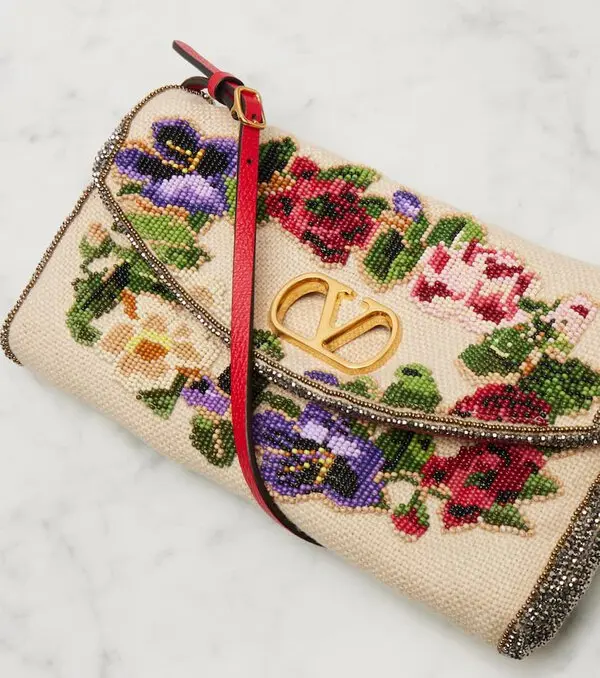 Valentino Garavani Devain Small Beaded Shoulder Bag