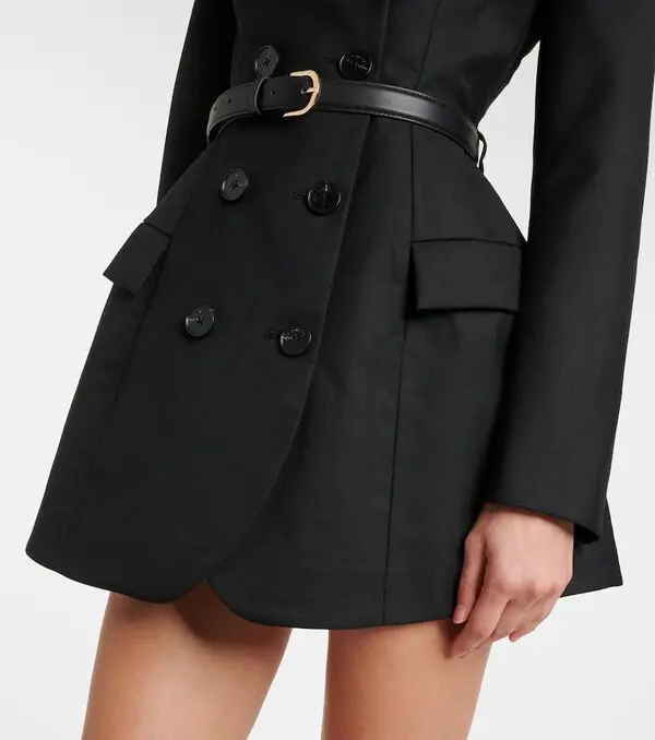 SELF-PORTRAIT Belted Double-breasted Blazer Dress