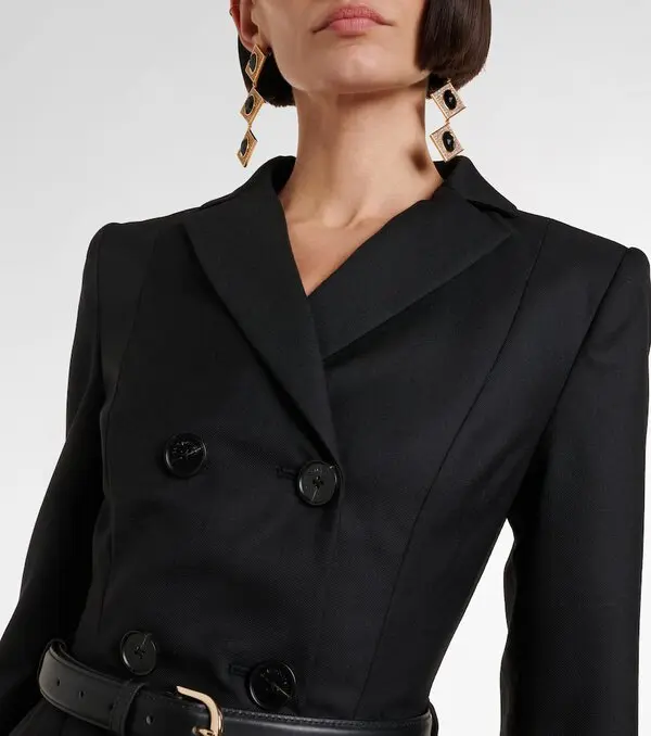 SELF-PORTRAIT Belted Double-breasted Blazer Dress