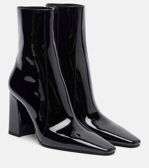 Saint Laurent Rainer 90 Patent Leather Ankle Boots