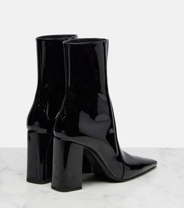 Saint Laurent Rainer 90 Patent Leather Ankle Boots