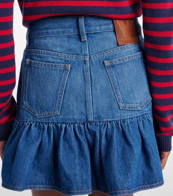 Valentino Garavani Denim Mini Skirt With Ruffle