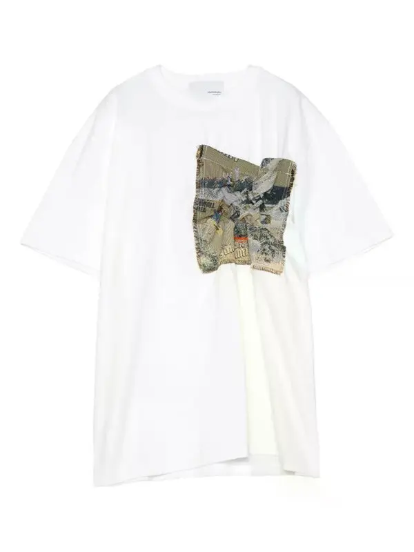 YOSHIOKUBO Tapestry-pocket T-shirt - White