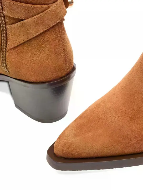 STUART WEITZMAN 60mm Maven Buckle-strap Suede Boots