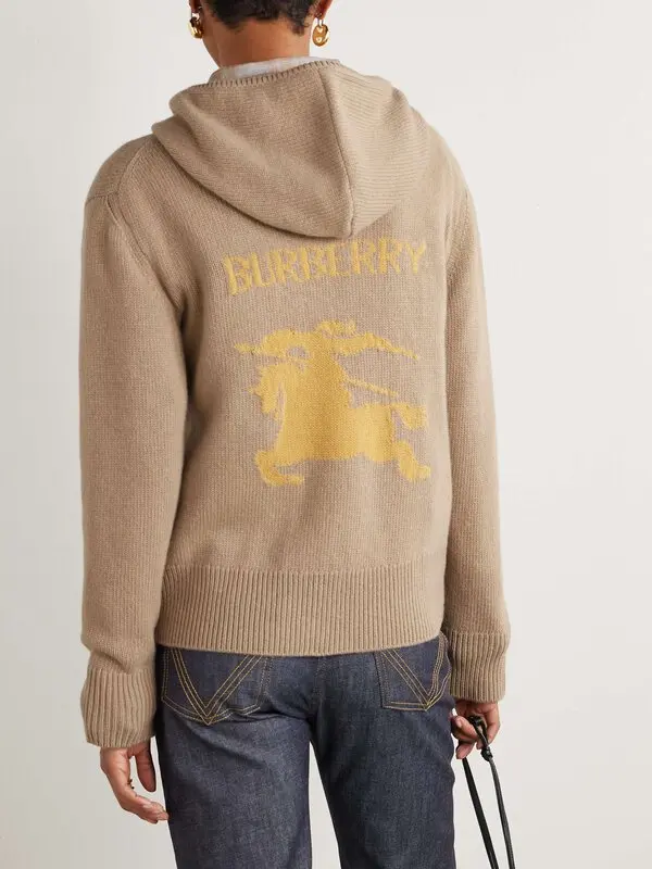 Burberry Cashmere And Wool-blend Hoodie - Beige