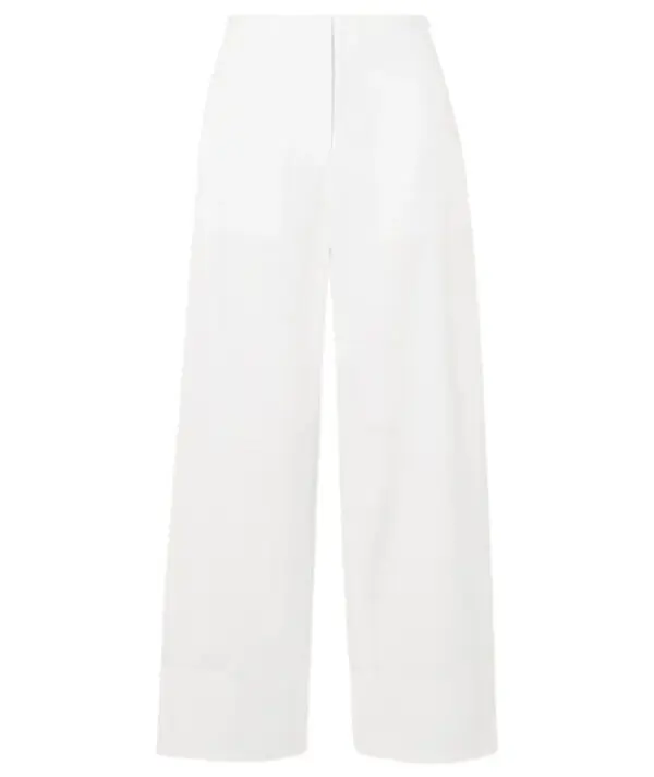 TOTEME Organic Cotton-poplin Tapered Pants - White
