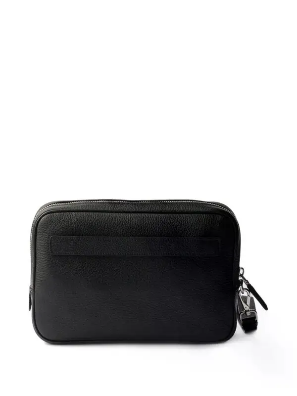 Prada Leather Pouch With Metal Logo