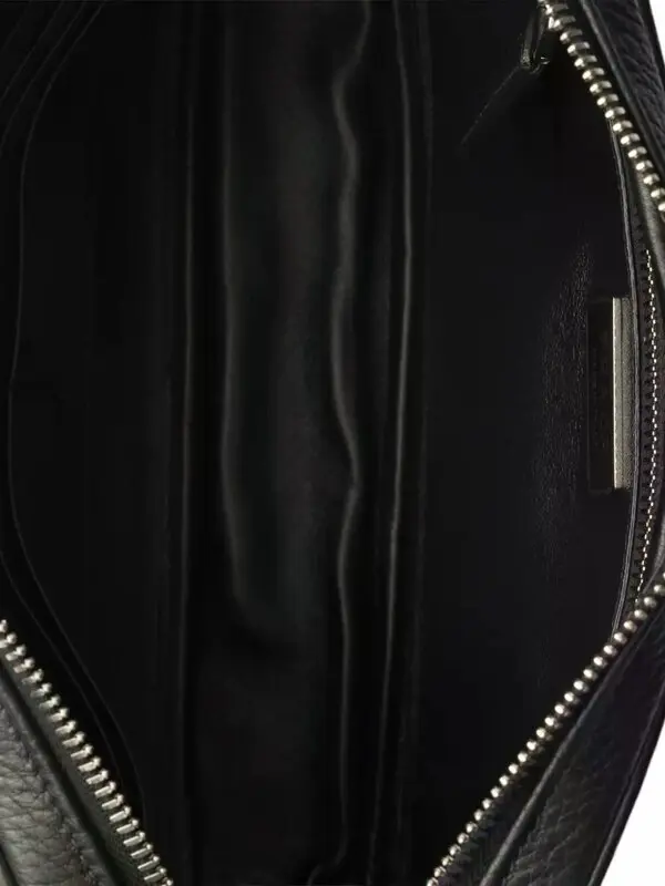 Prada Leather Pouch With Metal Logo