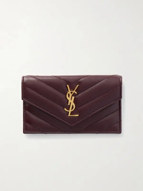 Saint Laurent Cassandre Matelassé Leather Wallet - Red