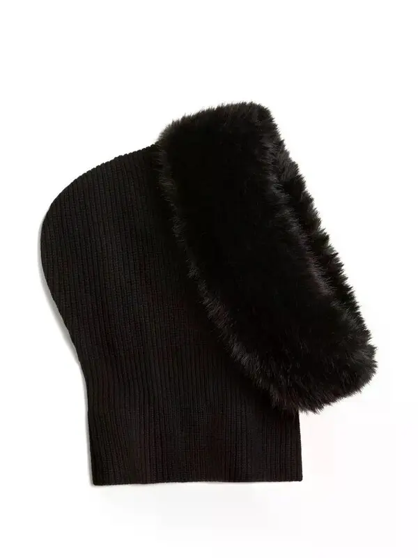 Nina Ricci Faux-fur Trim Wool Balaclava - Black
