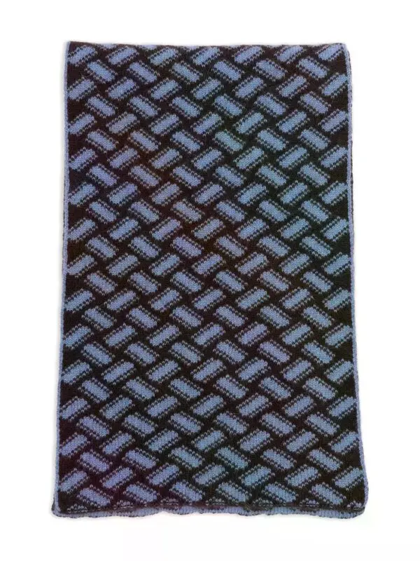 DRUMOHR Geometric-pattern Cashmere Scarf - Blue