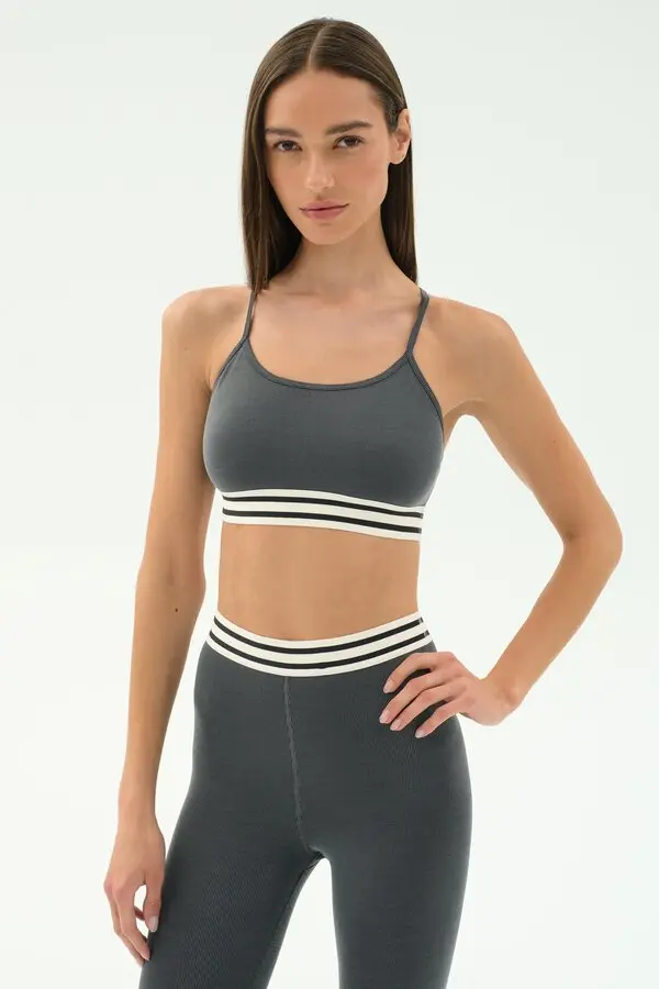 Splits59 Cali Active Rib Bra - Heather Grey
