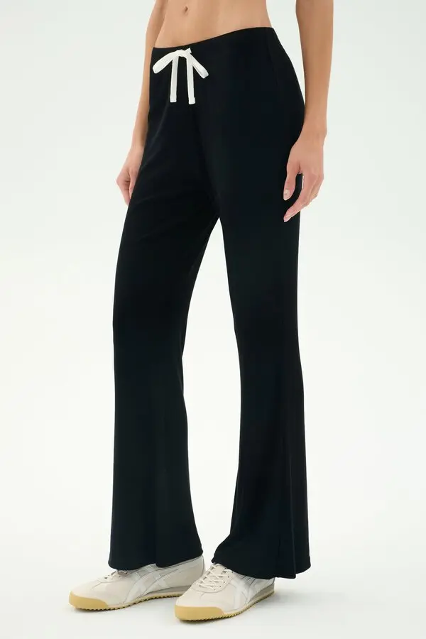 Splits59 Ribbed Flare Lounge Pant - Black