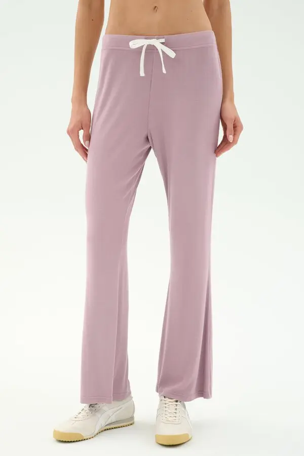 Splits59 Blaire Rib Flared Lounge Pant - Blush
