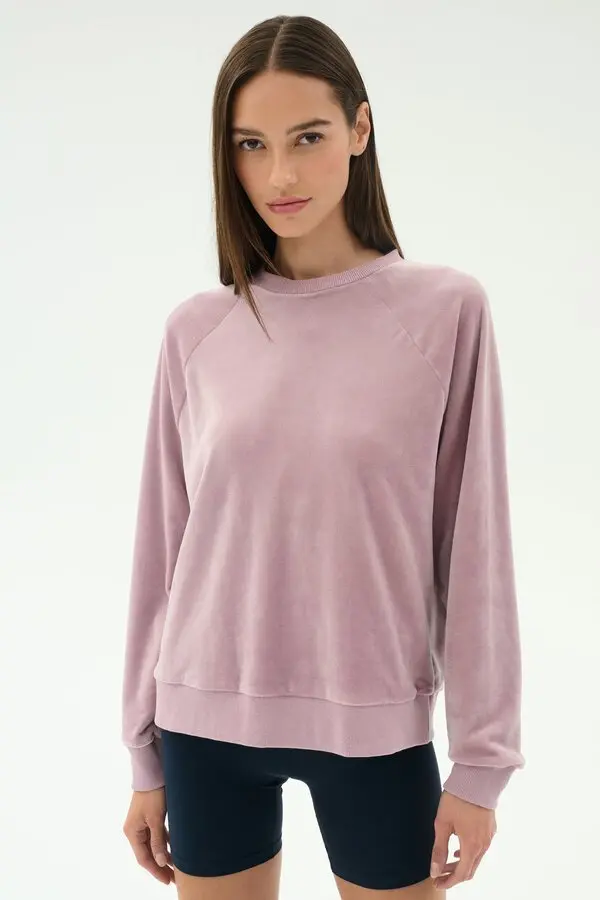 Splits59 Joy Velour Crewneck - Blush