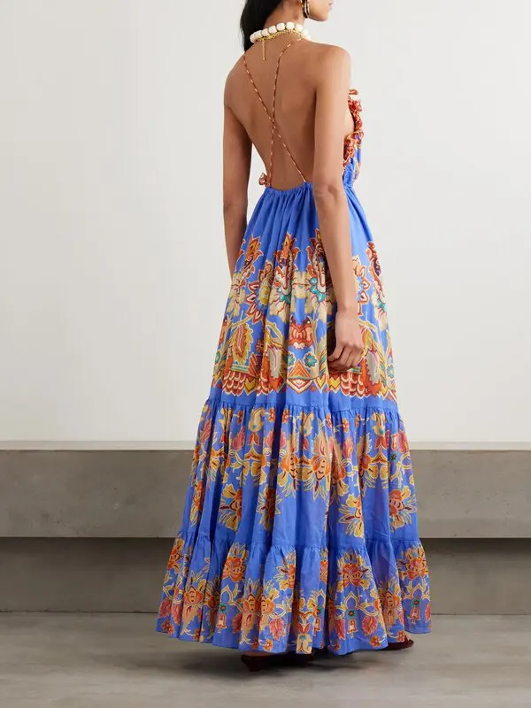 Etro Ruffled Tiered Printed Maxi Dress