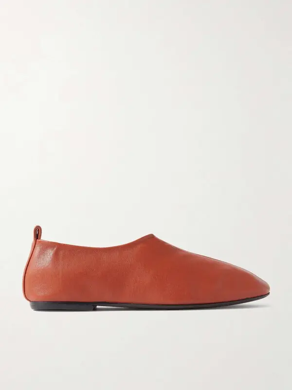 Dries Van Noten Leather Ballerina Flats - Brick