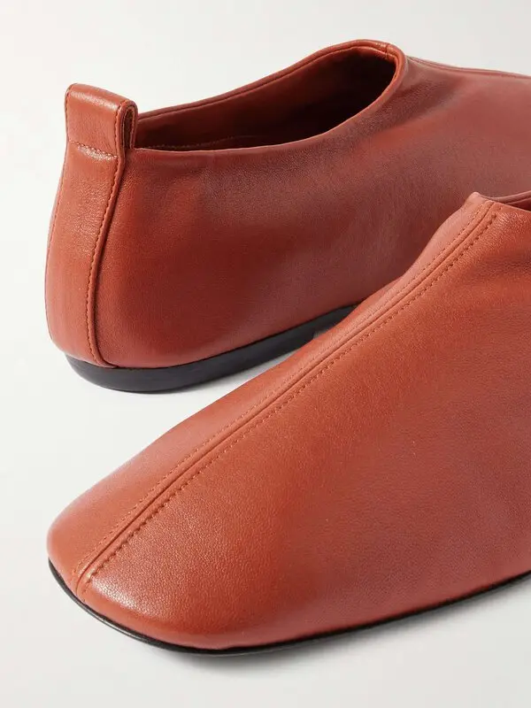 Dries Van Noten Leather Ballerina Flats - Brick