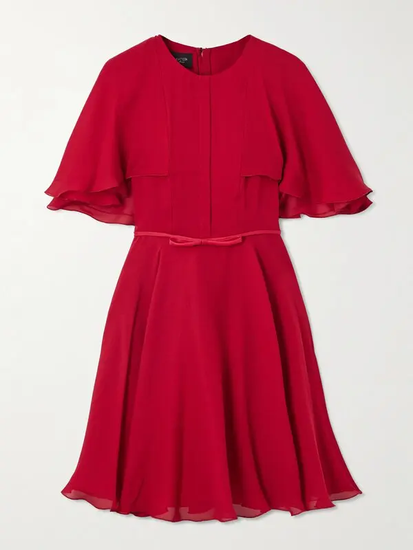 Giambattista Valli Cape-effect Silk-chiffon Mini Dress