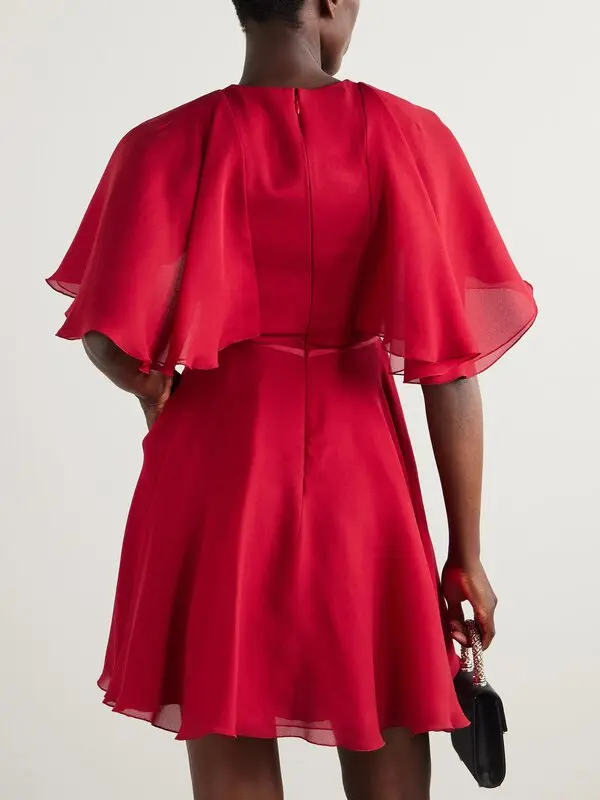 Giambattista Valli Cape-effect Silk-chiffon Mini Dress