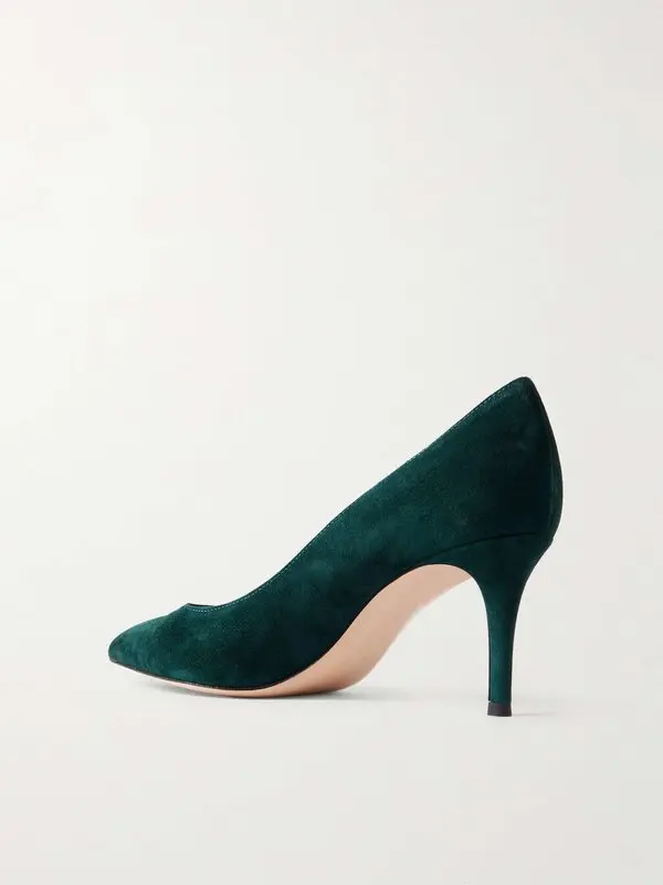 GIANVITO ROSSI 70 Suede Pumps - Dark Green