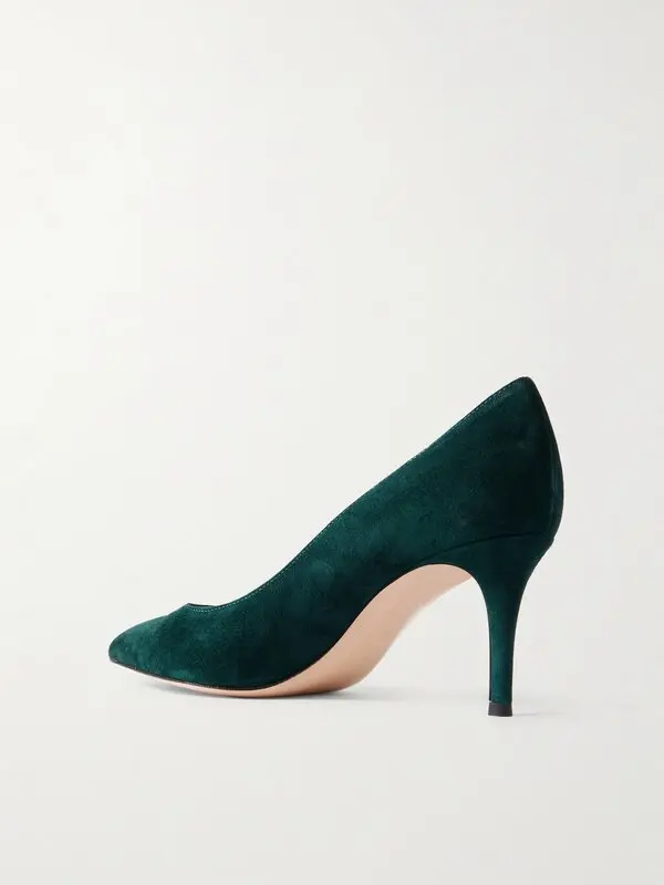 GIANVITO ROSSI 70 Suede Pumps - Green