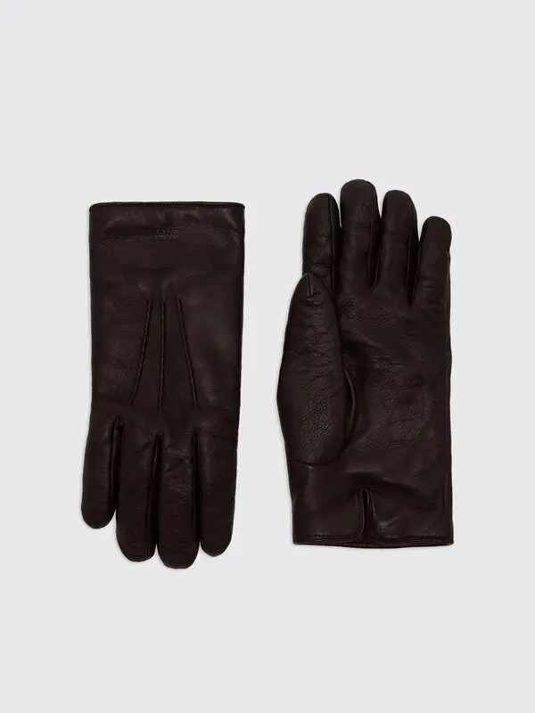 Giorgio Armani Leather Gloves - Brown