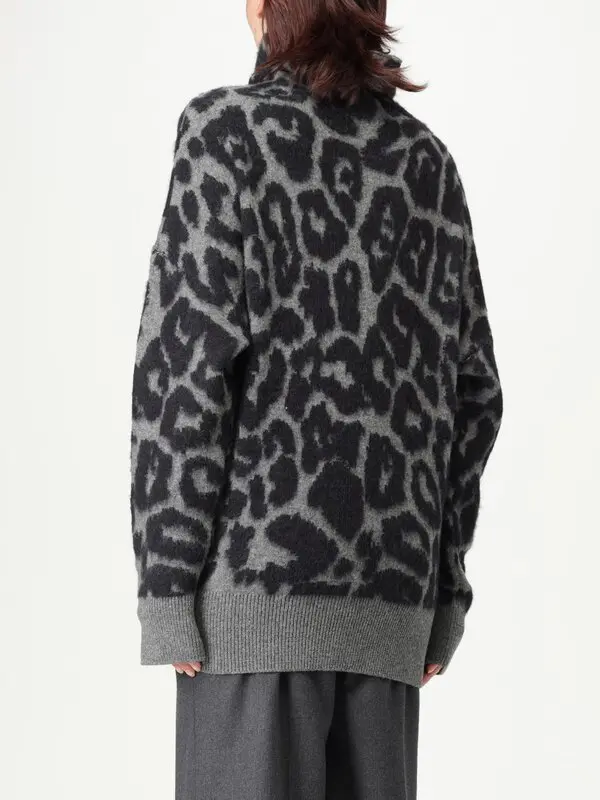 Stella McCartney Leopard Print Turtleneck Sweater - Black