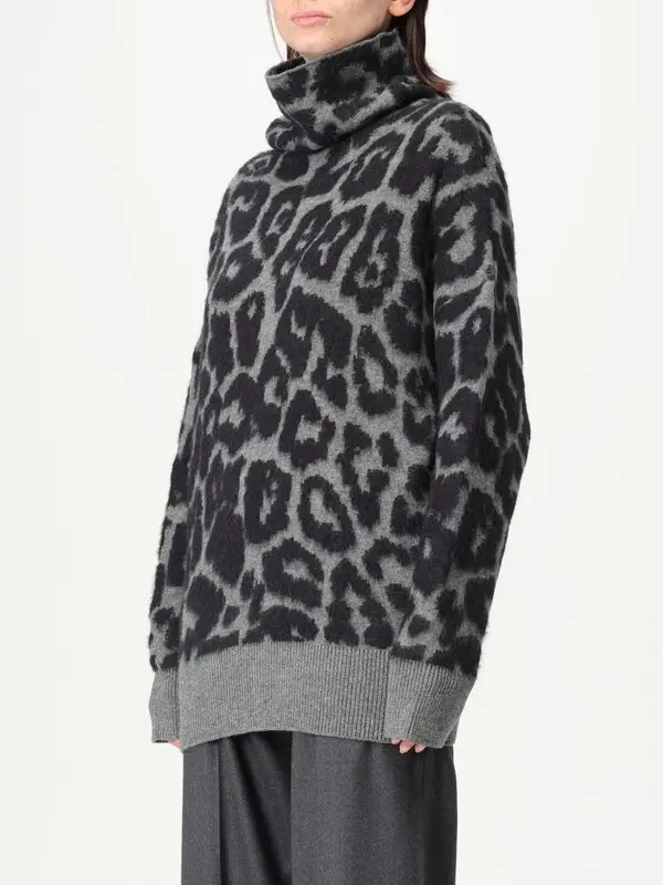 Stella McCartney Leopard Print Turtleneck Sweater - Black