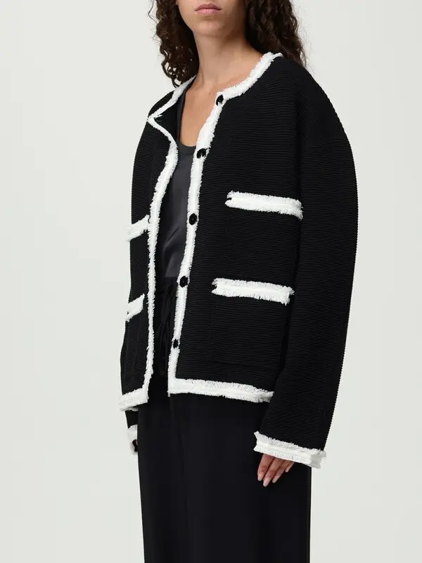 Emporio Armani Textured Jacket With Trim Detail