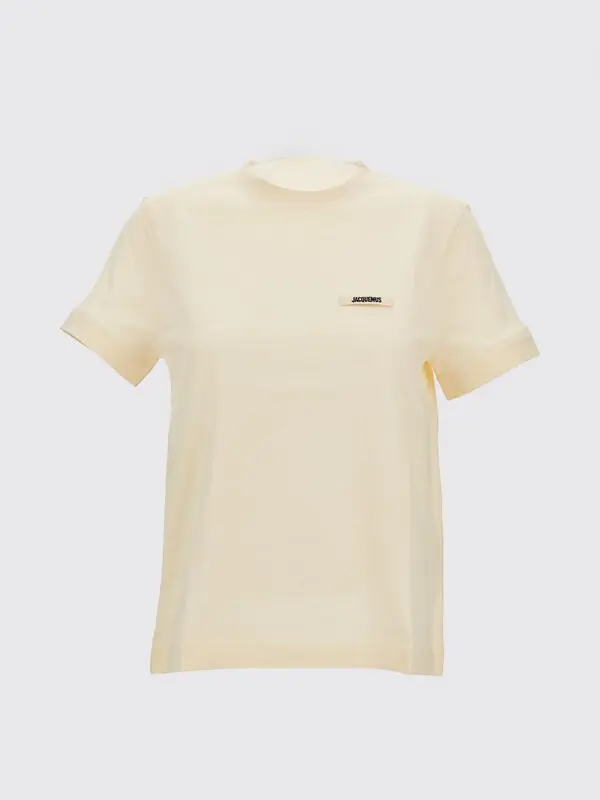 Jacquemus Short Sleeve Stretch-cotton Crewneck T-shirt - Beige