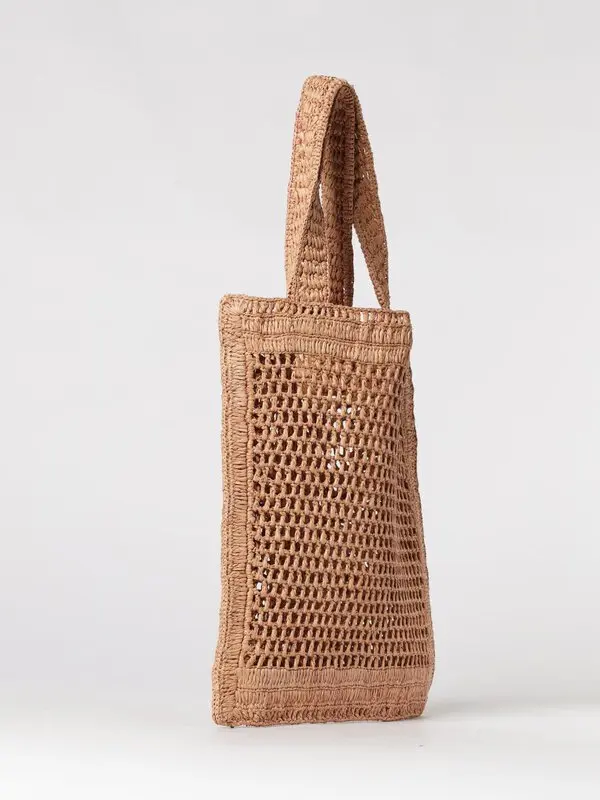 Chloé Summer Banana Crochet Raffia Bag - Beige