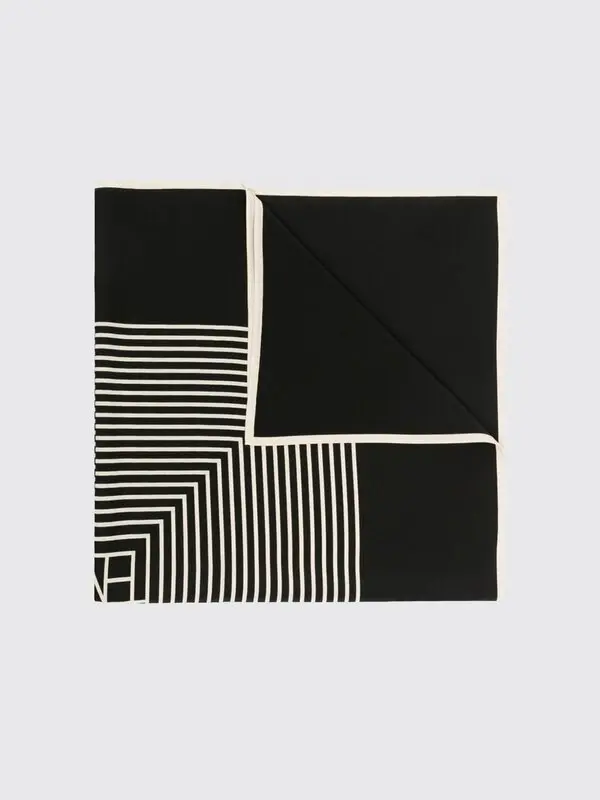 TOTEME Monogram Print Silk Square Scarf With Contrasting Logo