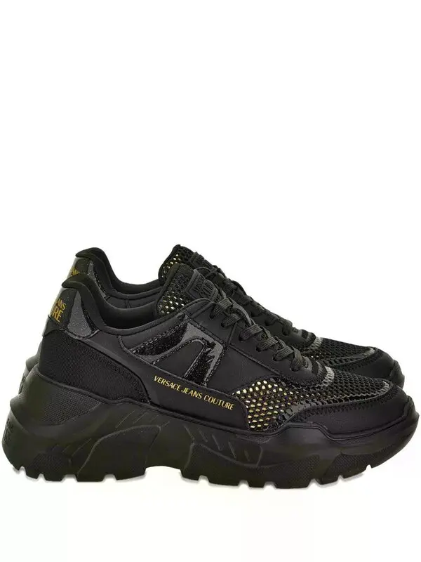Versace Embellished Platform Sneakers - Black