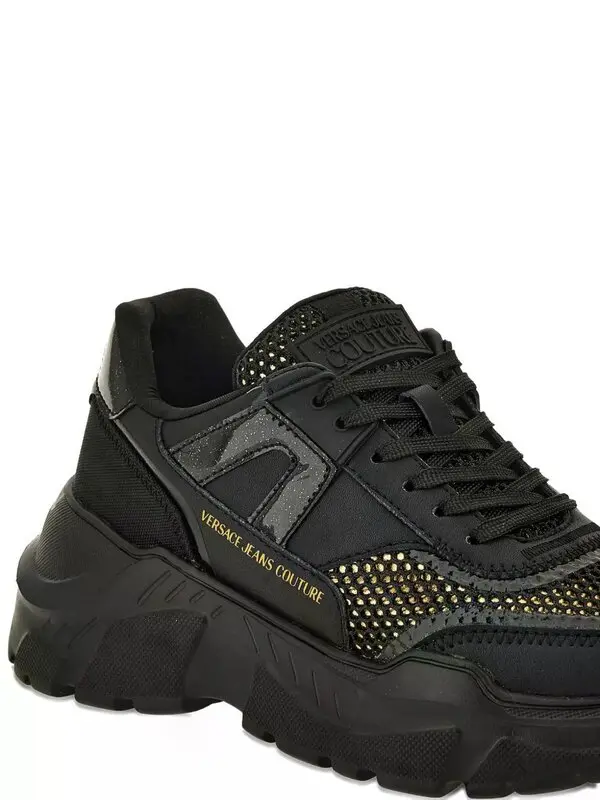 Versace Embellished Platform Sneakers - Black